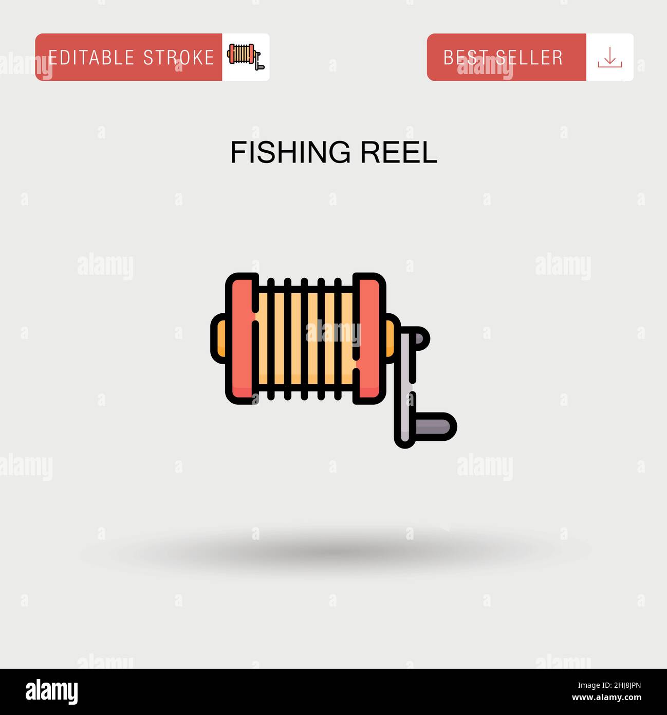 Fishing reel Simple vector icon Stock Vector Image & Art - Alamy