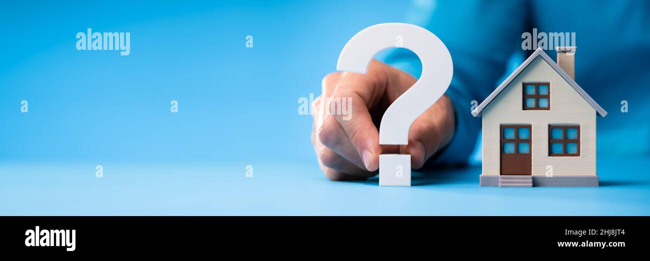 Real Estate House Question Mark And Mortgage Confusion Stock Photo - Alamy