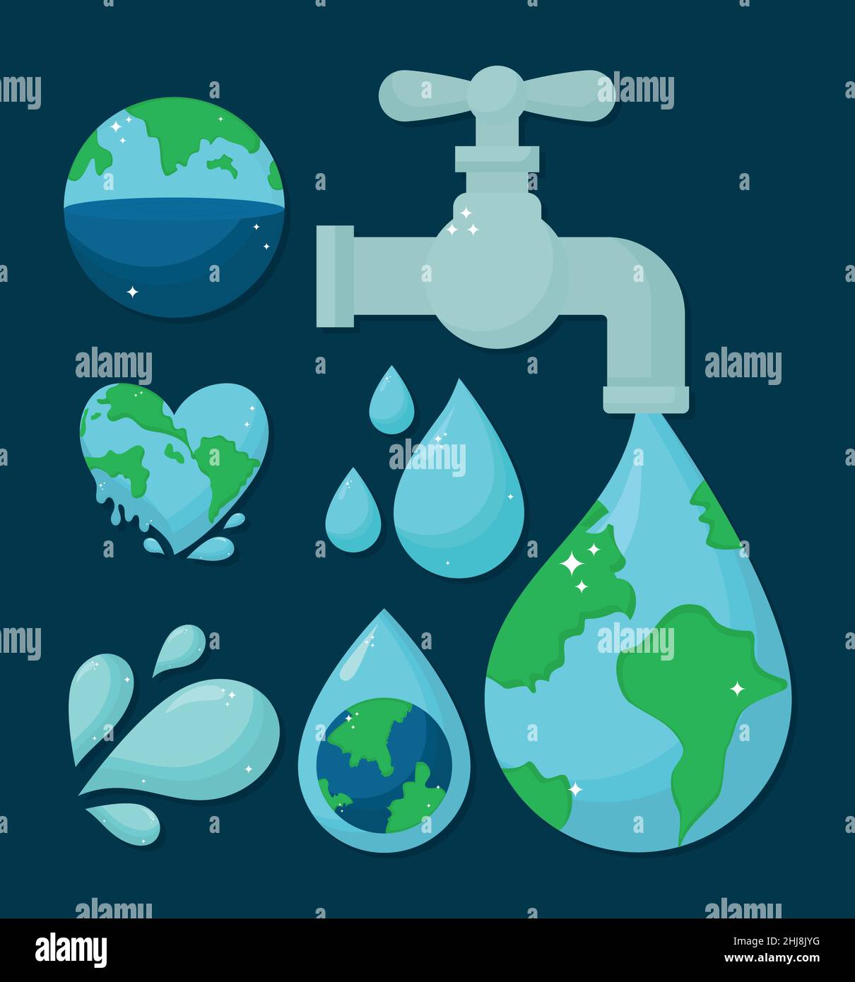 World water day icons Stock Vector Images - Alamy