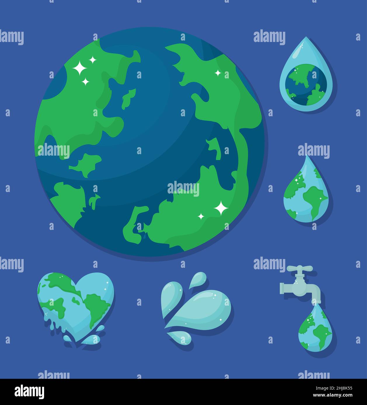 six water day items Stock Vector Image & Art - Alamy