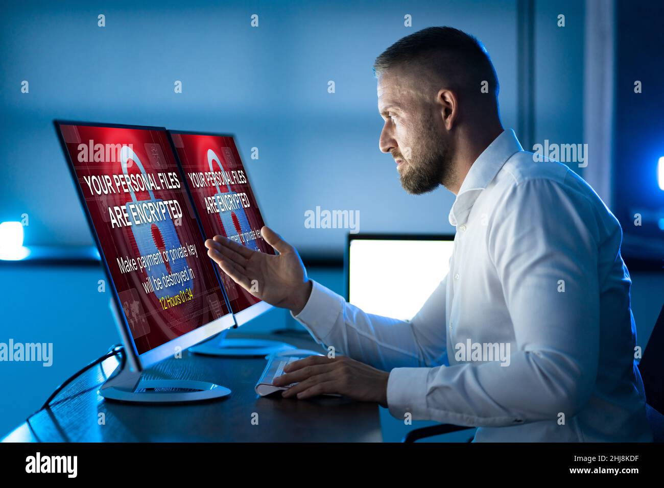 Ransomware Cyber Malware Attack. Ransom Virus Screen Stock Photo - Alamy