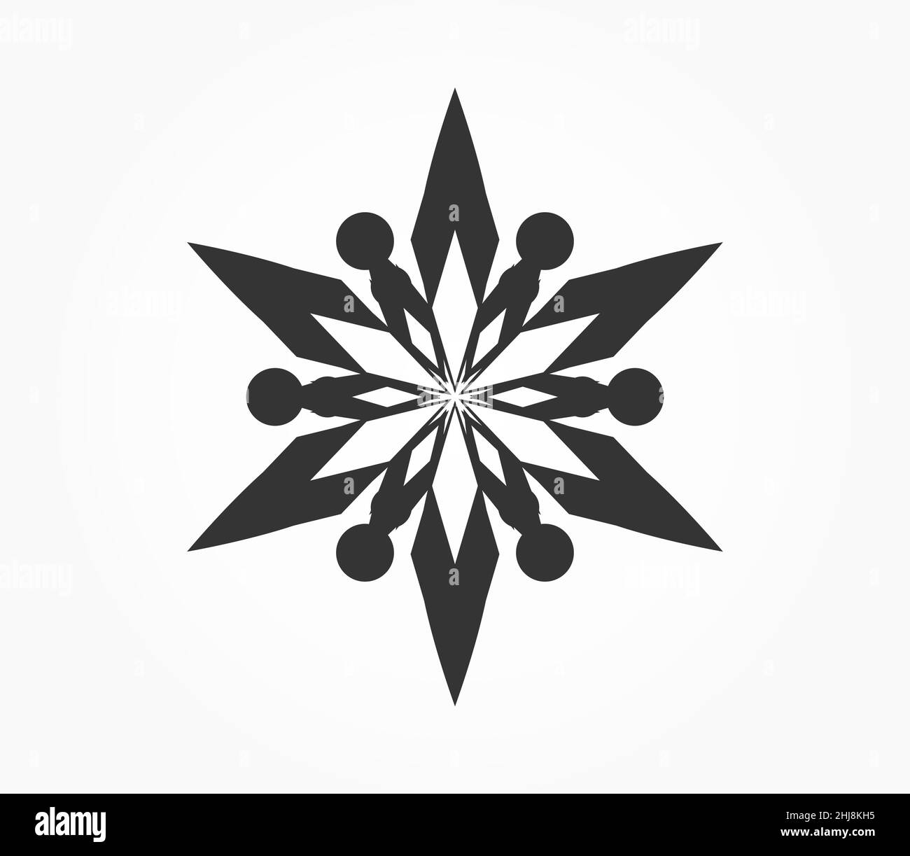 Vector icon snowflake on Black and White Stock Photos & Images - Alamy