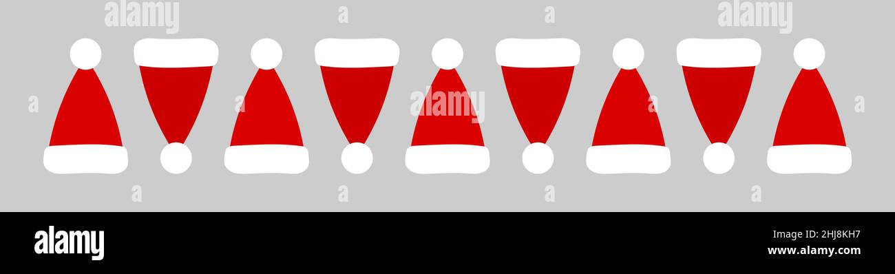 Santa hats Christmas border. Vector illustration Stock Vector Image ...