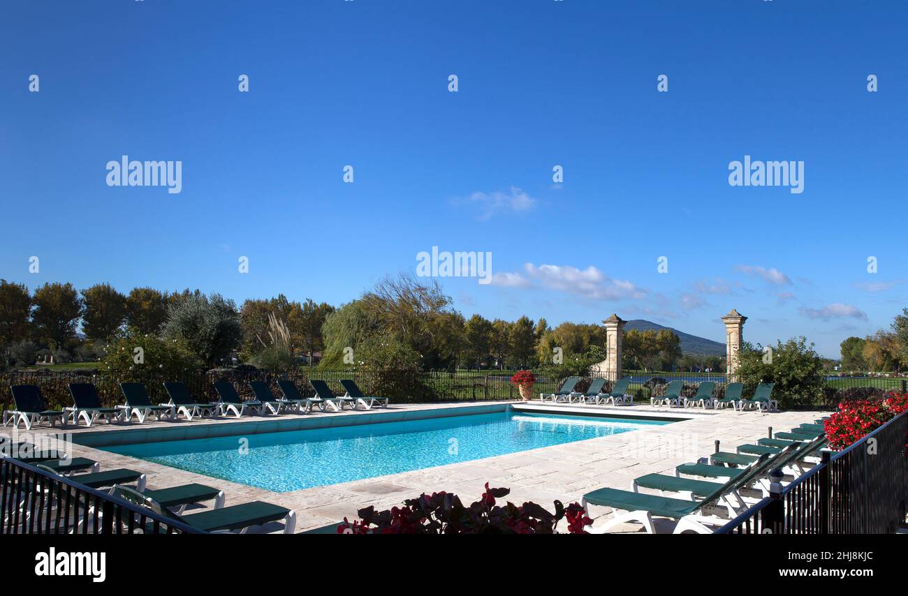 Swimming pool in Pont Royal, Luberon, Provence, France Stock Photo - Alamy