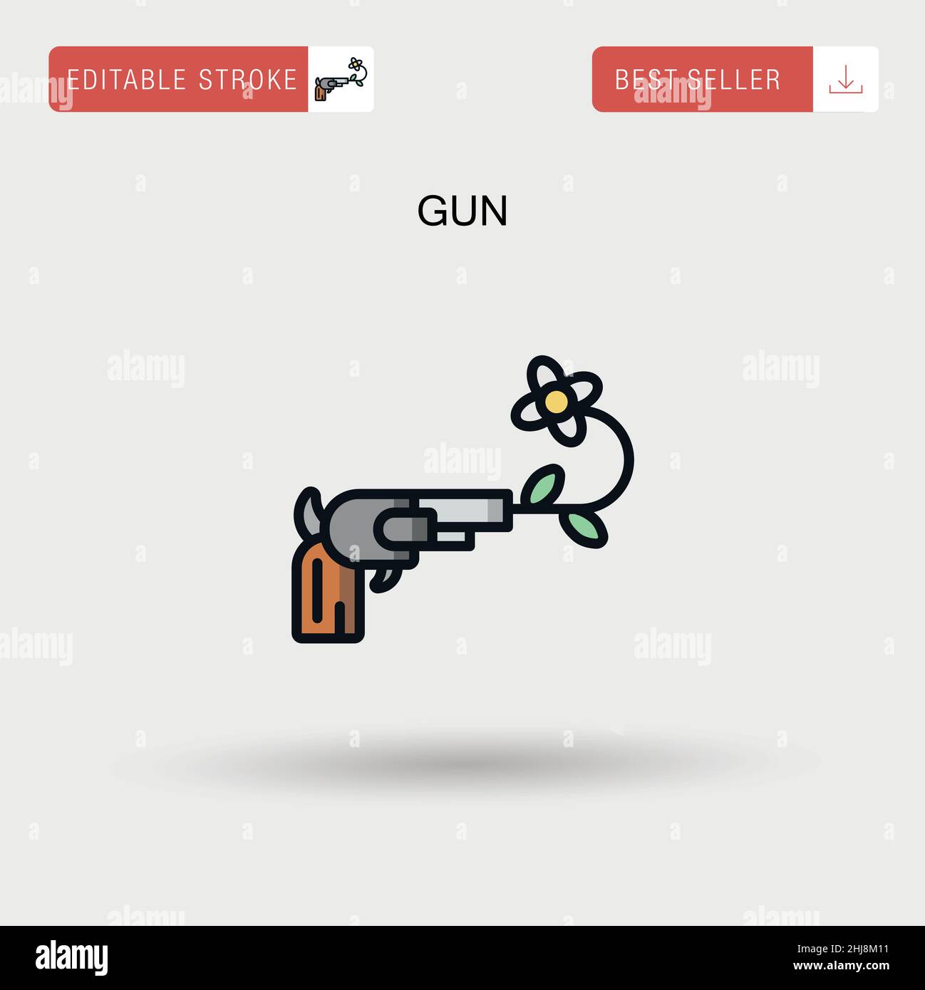 Gun Simple vector icon Stock Vector Image & Art - Alamy