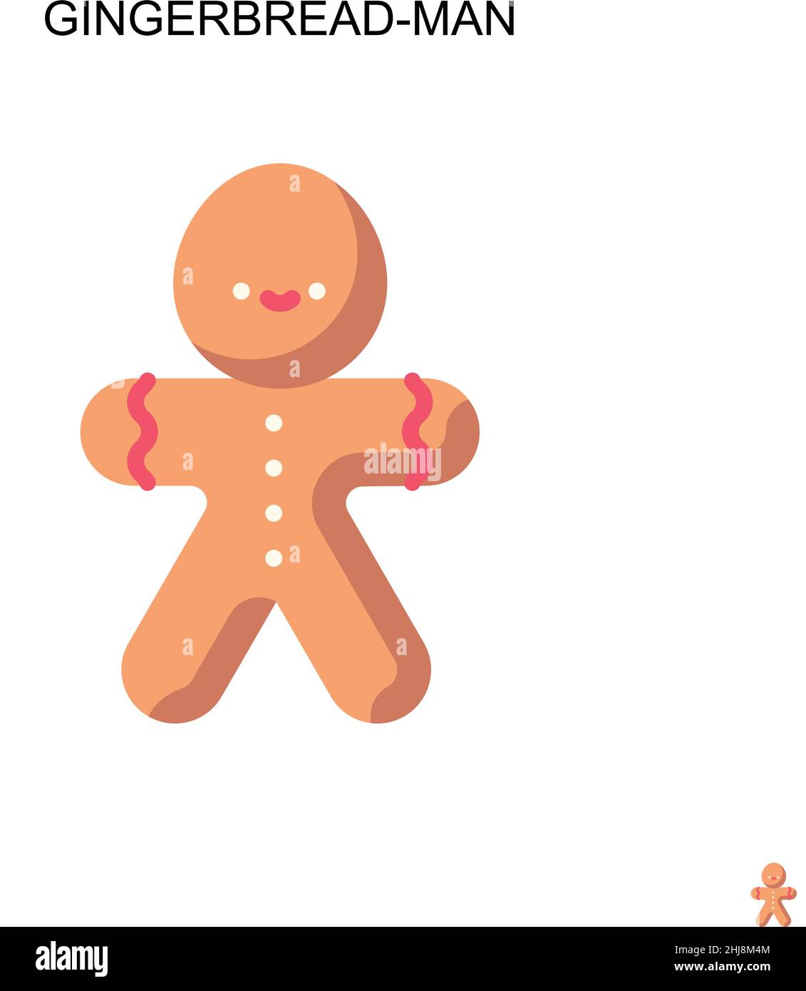 Gingerbread-man Simple vector icon. Illustration symbol design template ...