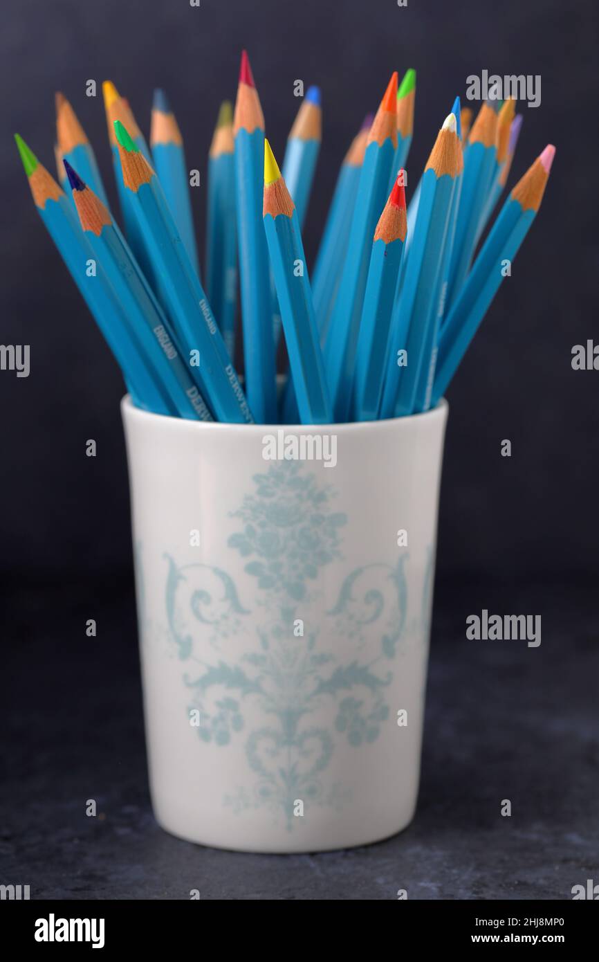 Pencil crayons container hi-res stock photography and images - Alamy