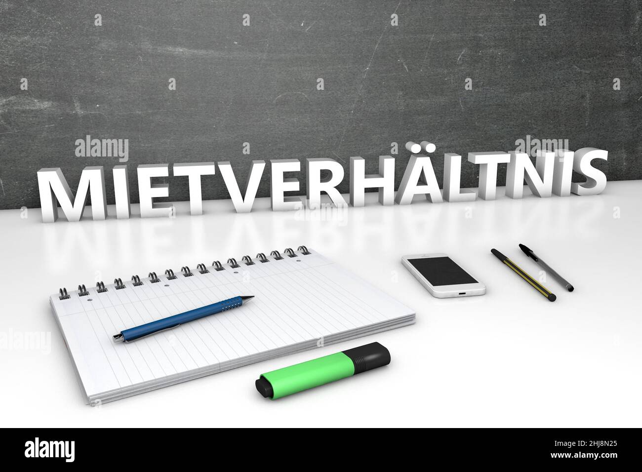 Mietverhaeltnis - german word for tenancy - text concept with ...