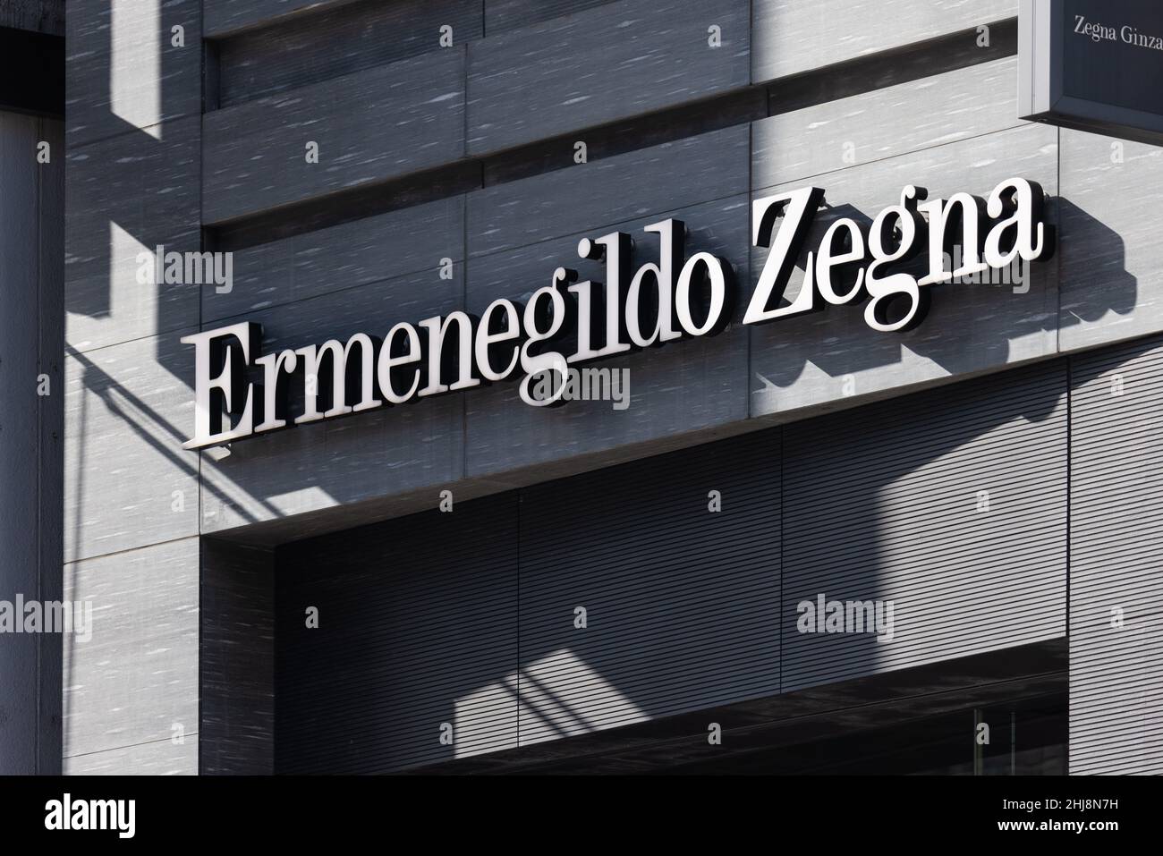 Tokyo, Japan. 27th Jan, 2022. Italian luxury fashion brand Ermenegildo ...