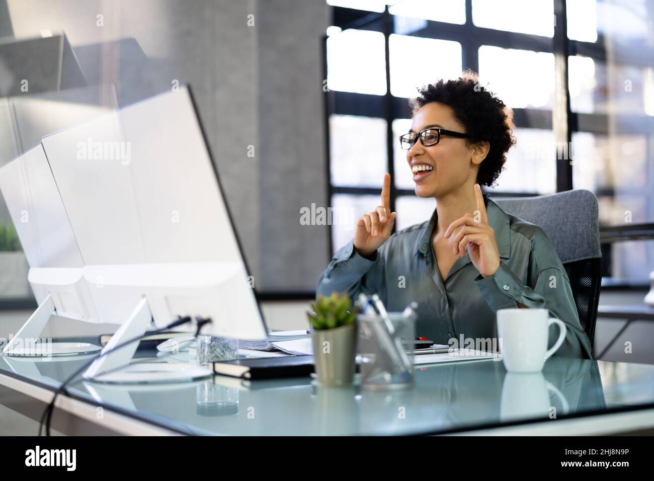 Online Video Conference Business Training Webinar Or Webcast Stock ...