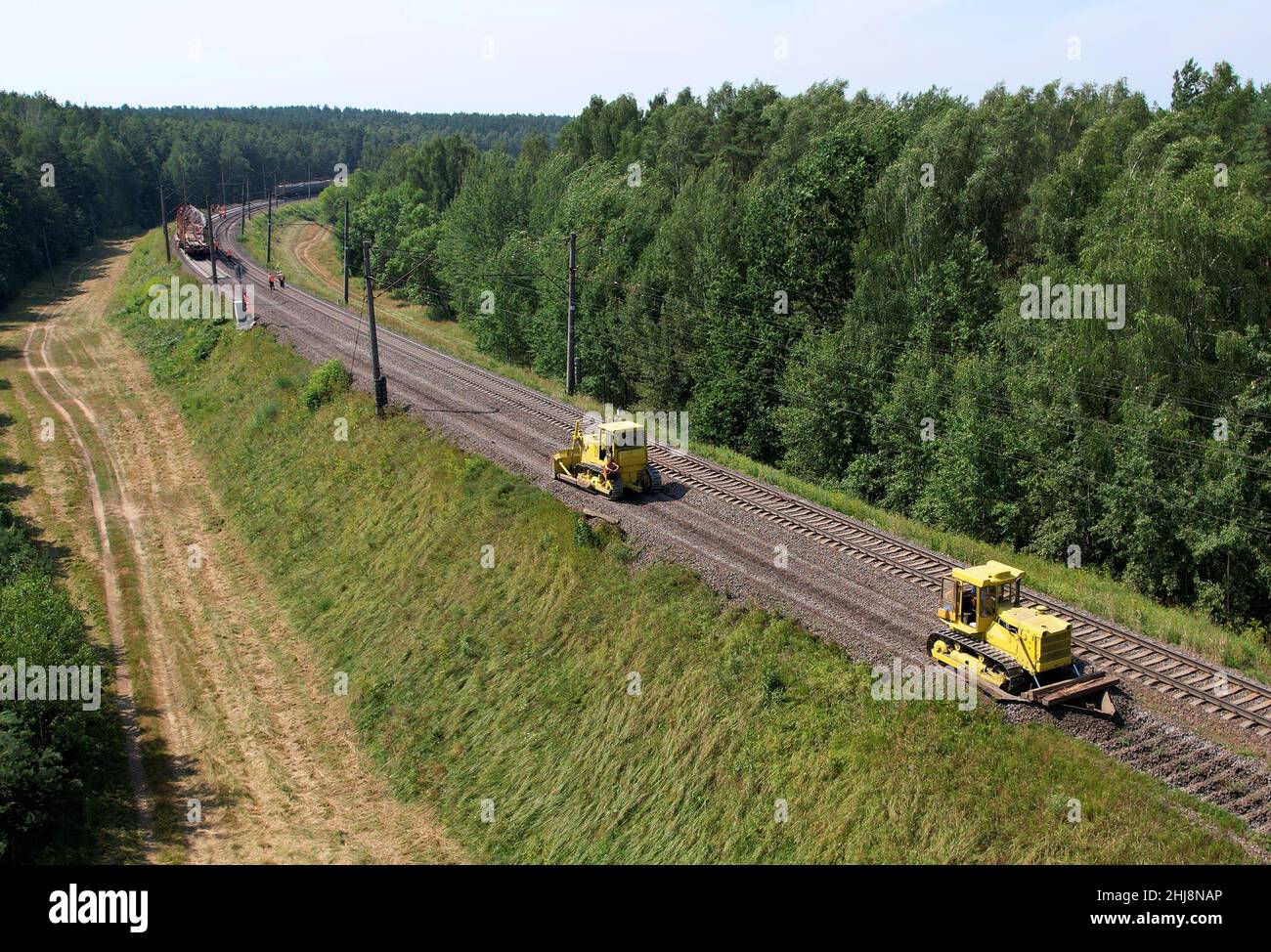 Railroad Track Construction. Train Track Repair and Maintenance. Build ...