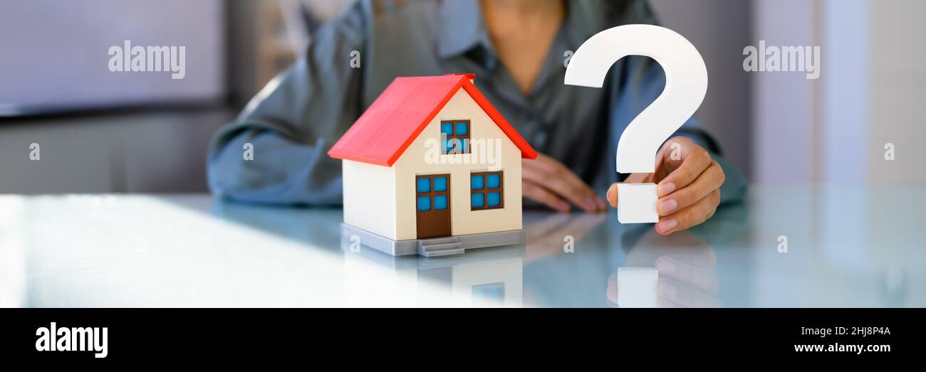 Real Estate House Question Mark And Mortgage Confusion Stock Photo - Alamy