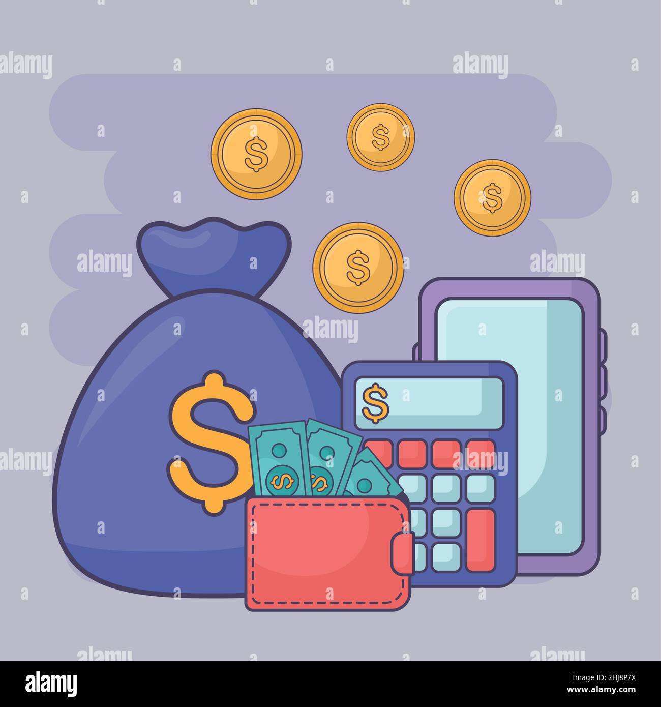 illustration of financial items Stock Vector Image & Art - Alamy