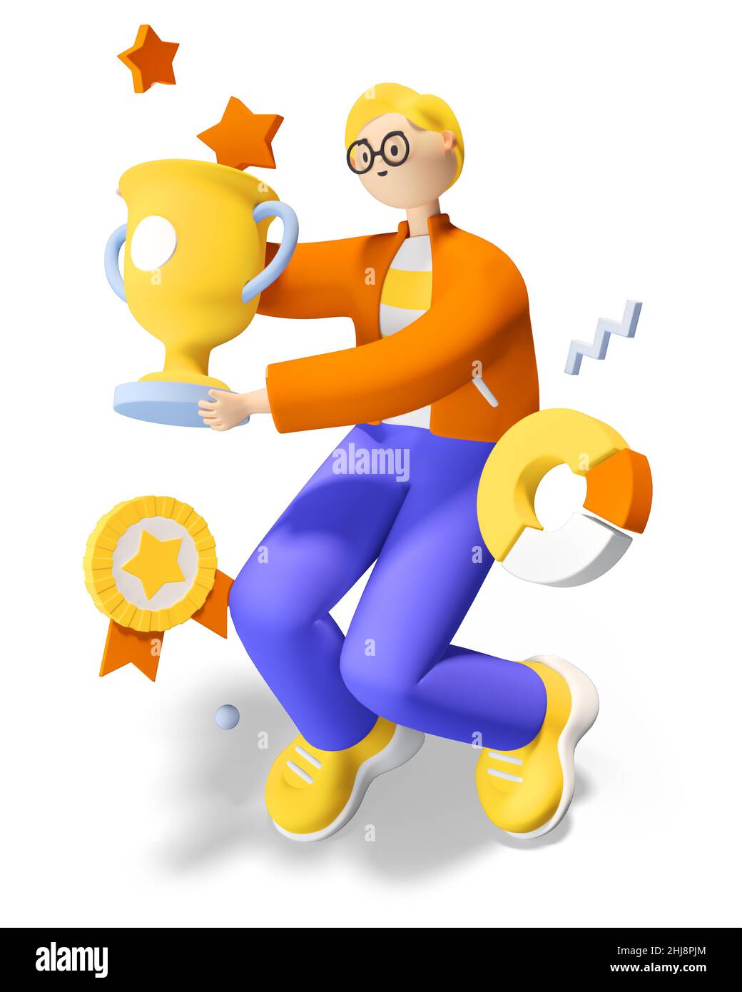 Win a prize - modern colorful 3D style illustration with cartoon ...