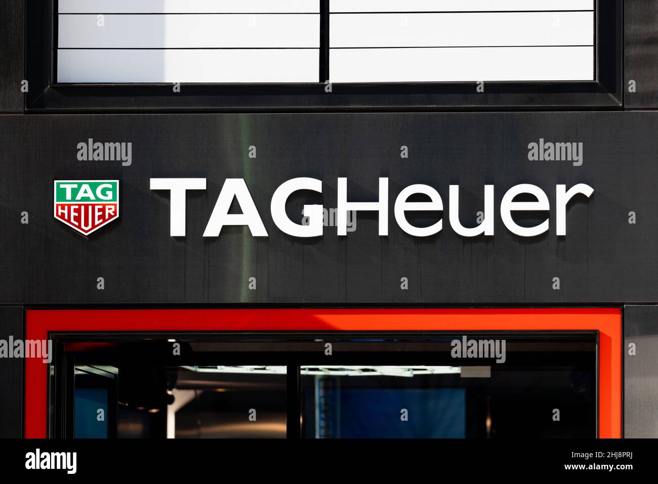 Tokyo, Japan. 27th Jan, 2022. Swiss luxury watchmaker brand Tag Heuer store seen in Ginza, Tokyo ...