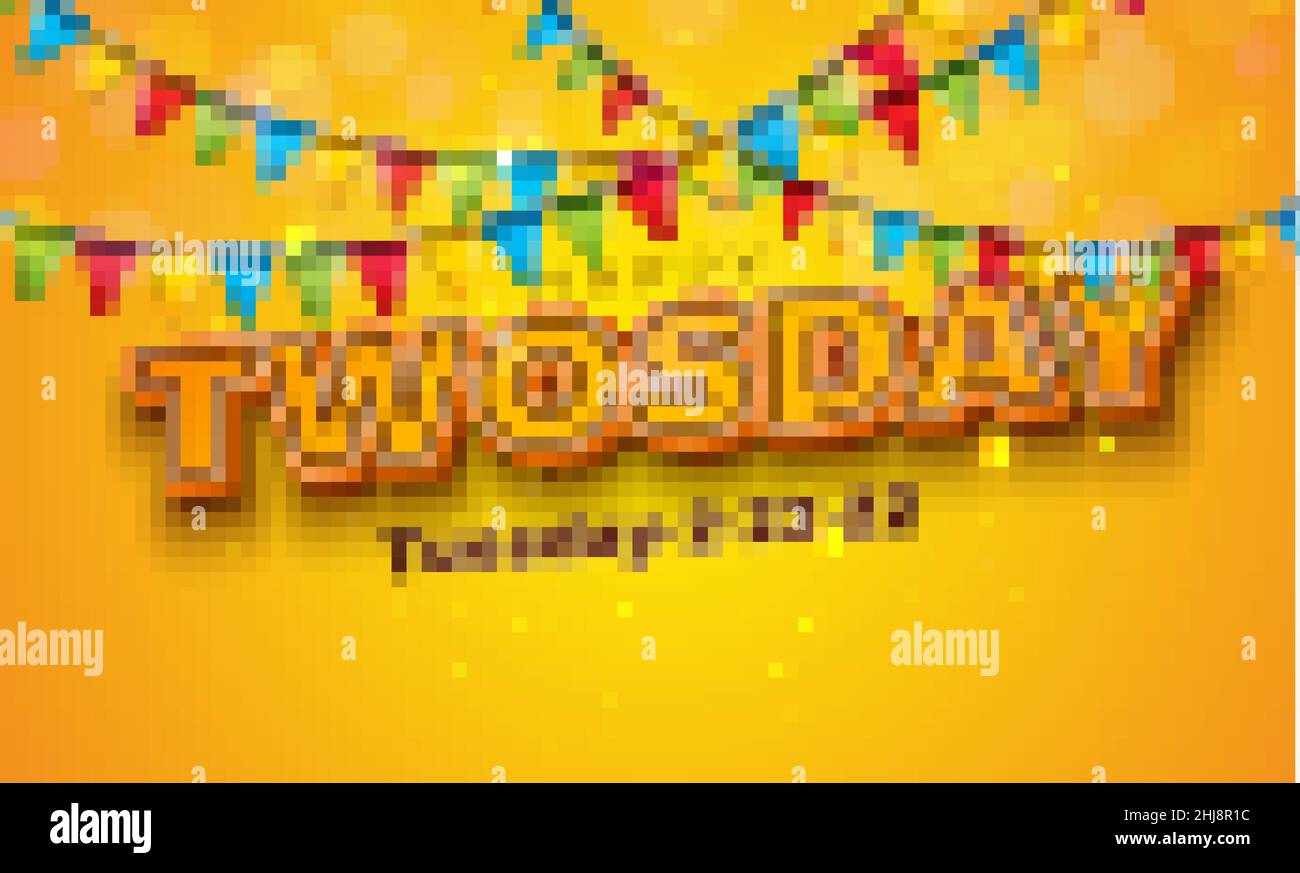 Happy Twosday Illustration with Tuesday 2-22-22 Letter and Colorful ...