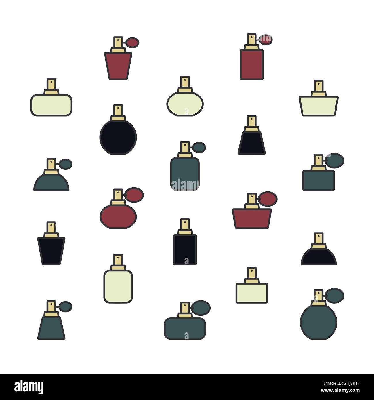 Outline perfume bottles - vector illustration Stock Vector Image & Art ...