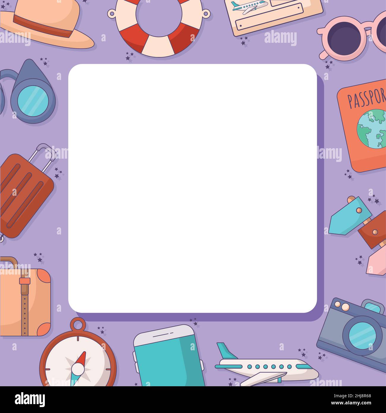 Travel items frame Stock Vector Images - Alamy