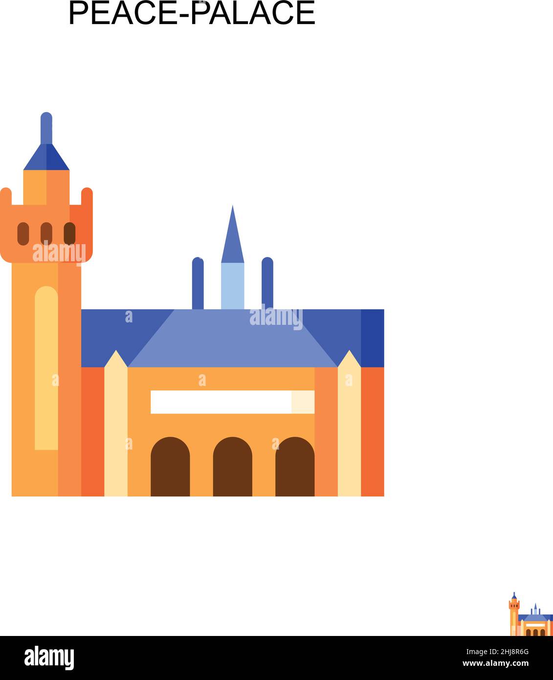Peace-palace Simple vector icon. Illustration symbol design template ...