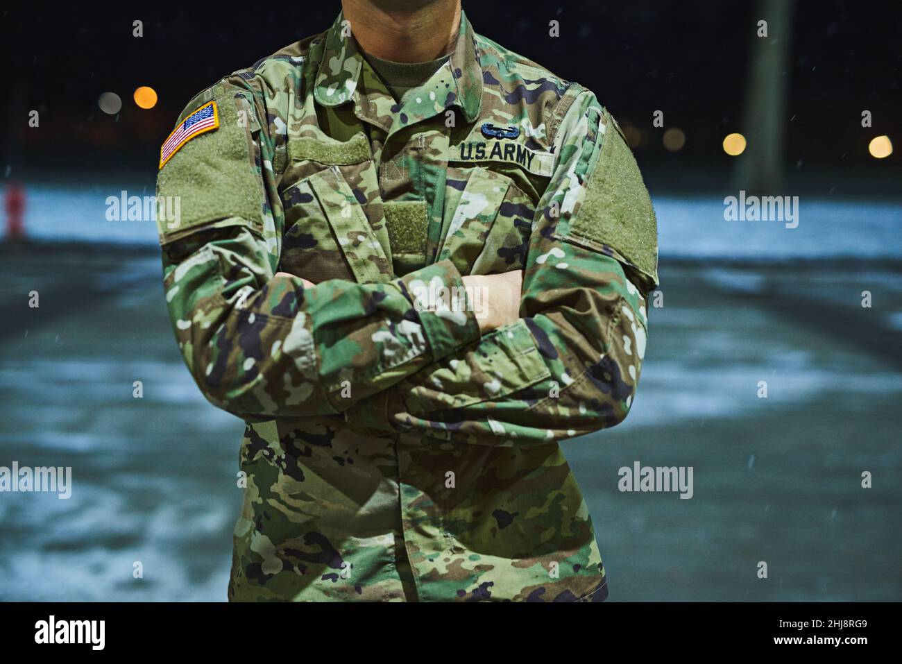 True soldiers stand their ground. Cropped shot of a soldier standing ...