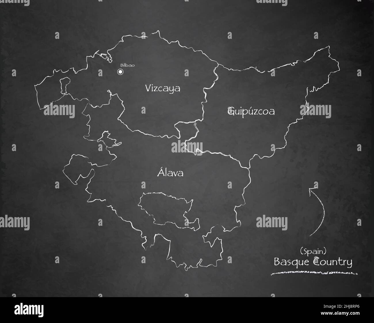 Basque Country map, administrative division, separates regions and ...