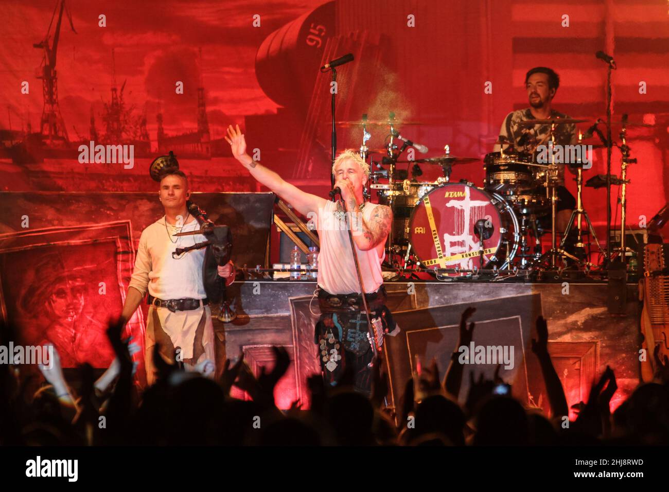 In Extremo, German Medieval metal band. From the left: Boris Pfeiffer ...