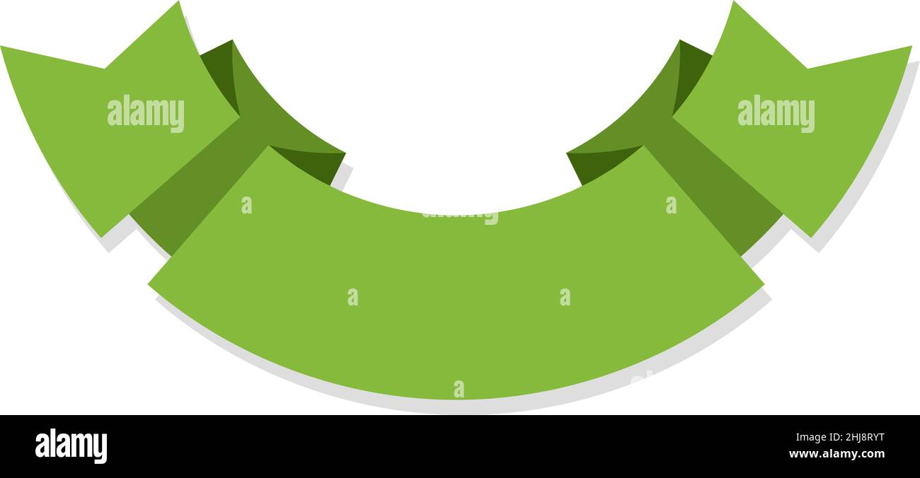 Curved ribbon scroll. Green blank text banner Stock Vector Image & Art ...