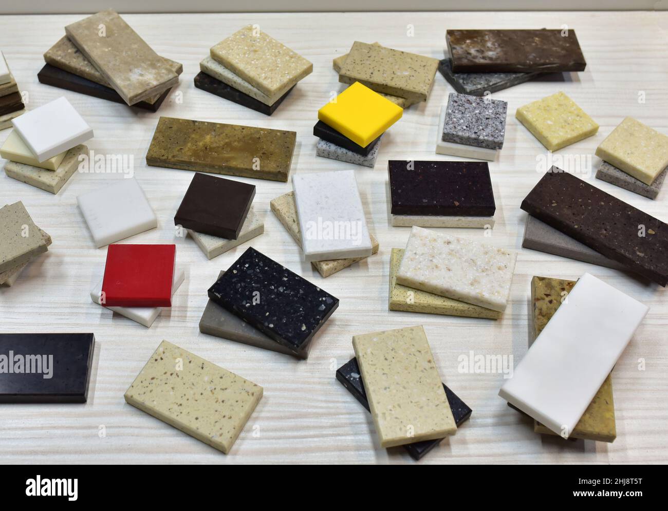 Samples of acrylic artificial stone for countertops. Artificial stone ...