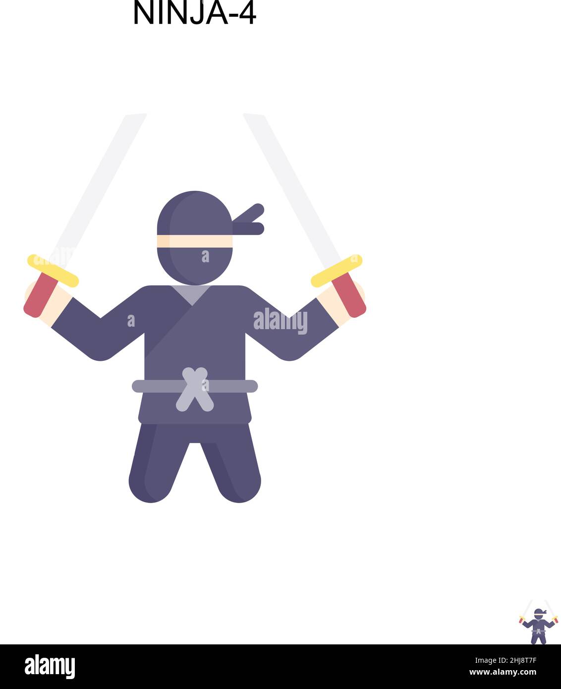 Ninja-4 Simple vector icon. Illustration symbol design template for web ...