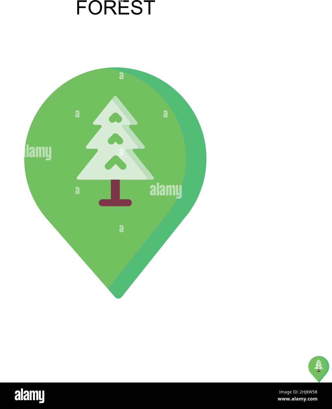 Forest Simple vector icon. Illustration symbol design template for web ...