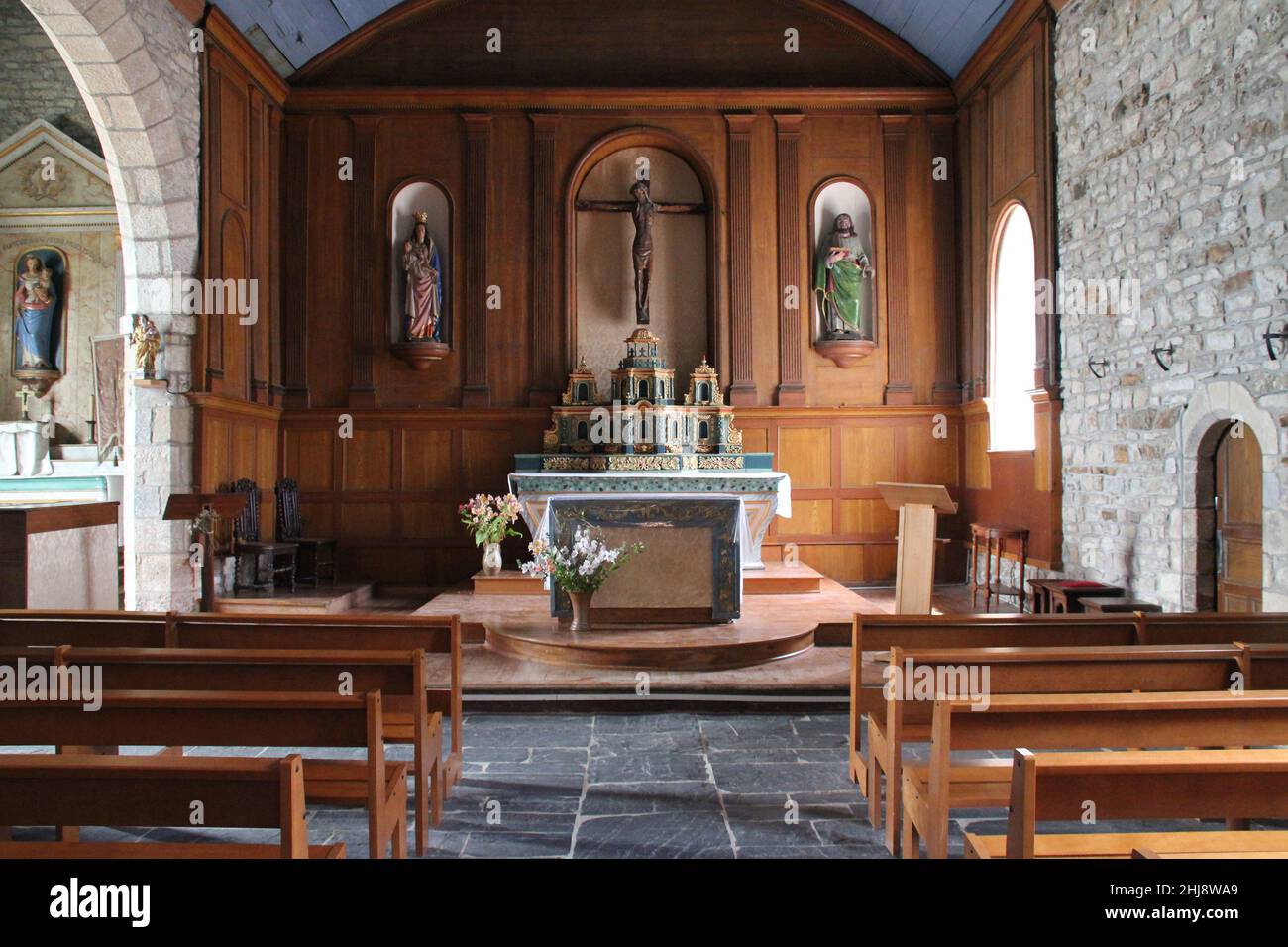our lady church in landévennec in brittany in france Stock Photo - Alamy