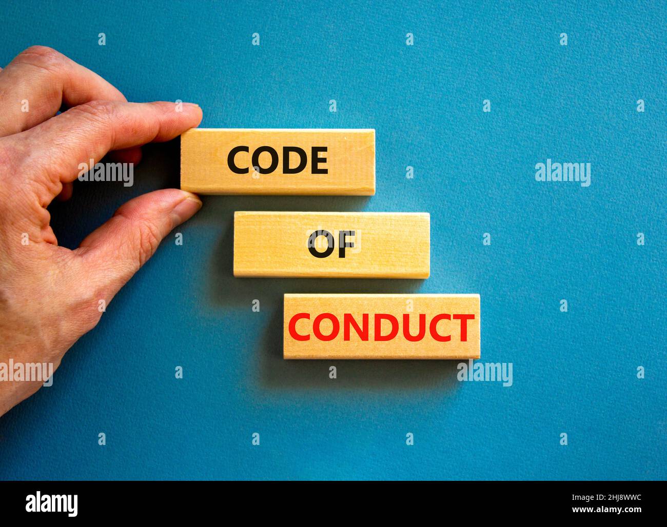 Code of conduct symbol. Concept words Code of conduct on wooden blocks ...