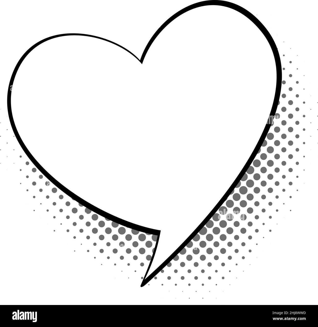 Heart shape speech balloon in vintage comic style Stock Vector Image ...