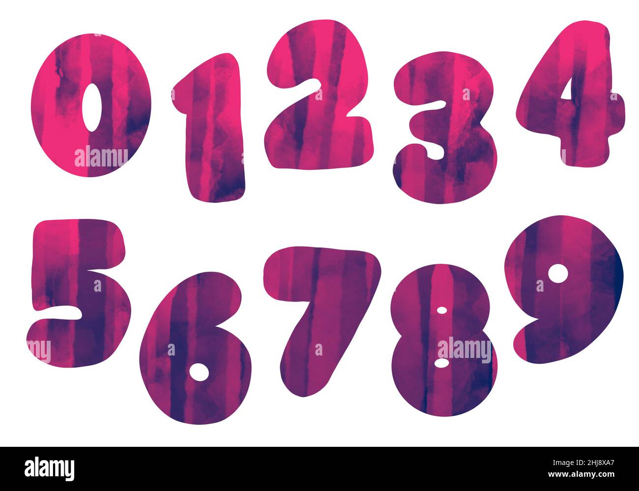 Set with coloured numbers for stickers and cards and posters and ...