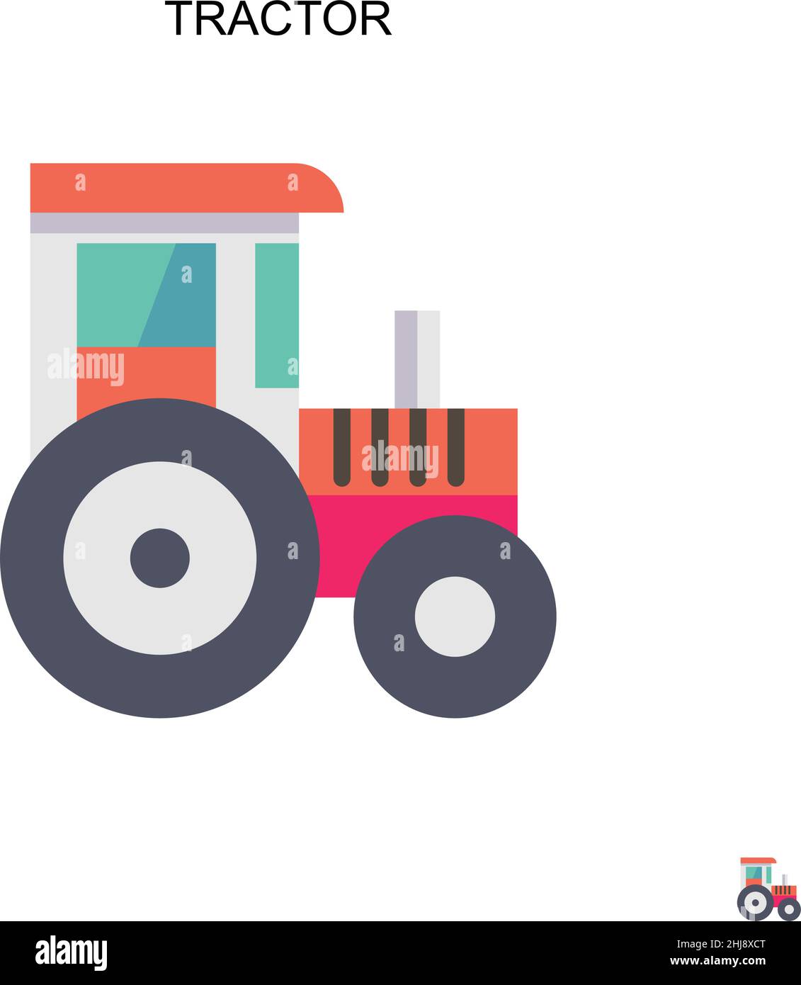 Tractor Simple vector icon. Illustration symbol design template for web ...