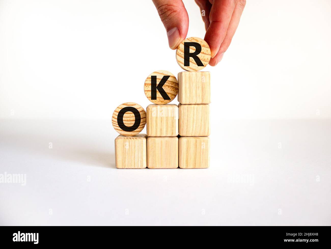 OKR, objectives and key results symbol. Concept words OKR objectives ...