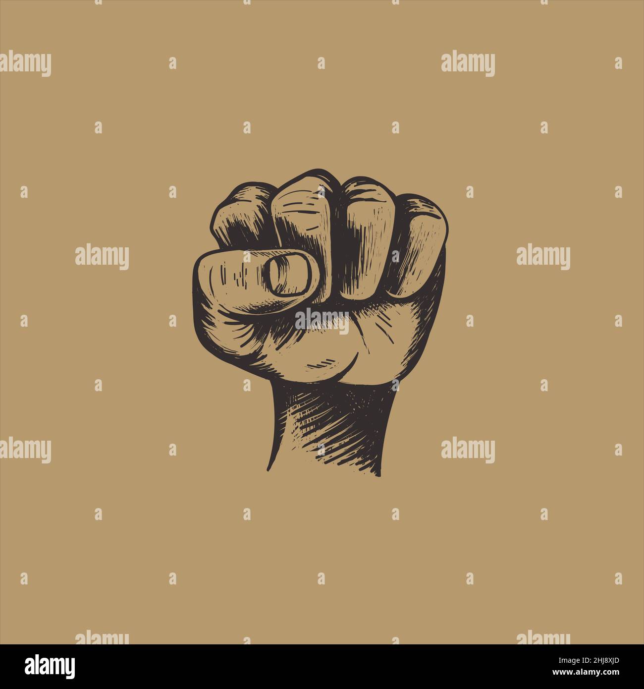 fist hand drawing vector illustration Stock Vector Image & Art - Alamy