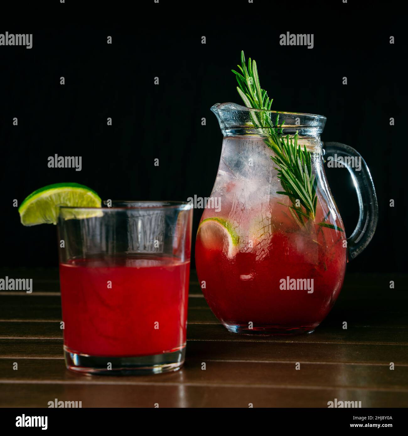 Closeup of a red lemonade in decanter Stock Photo - Alamy