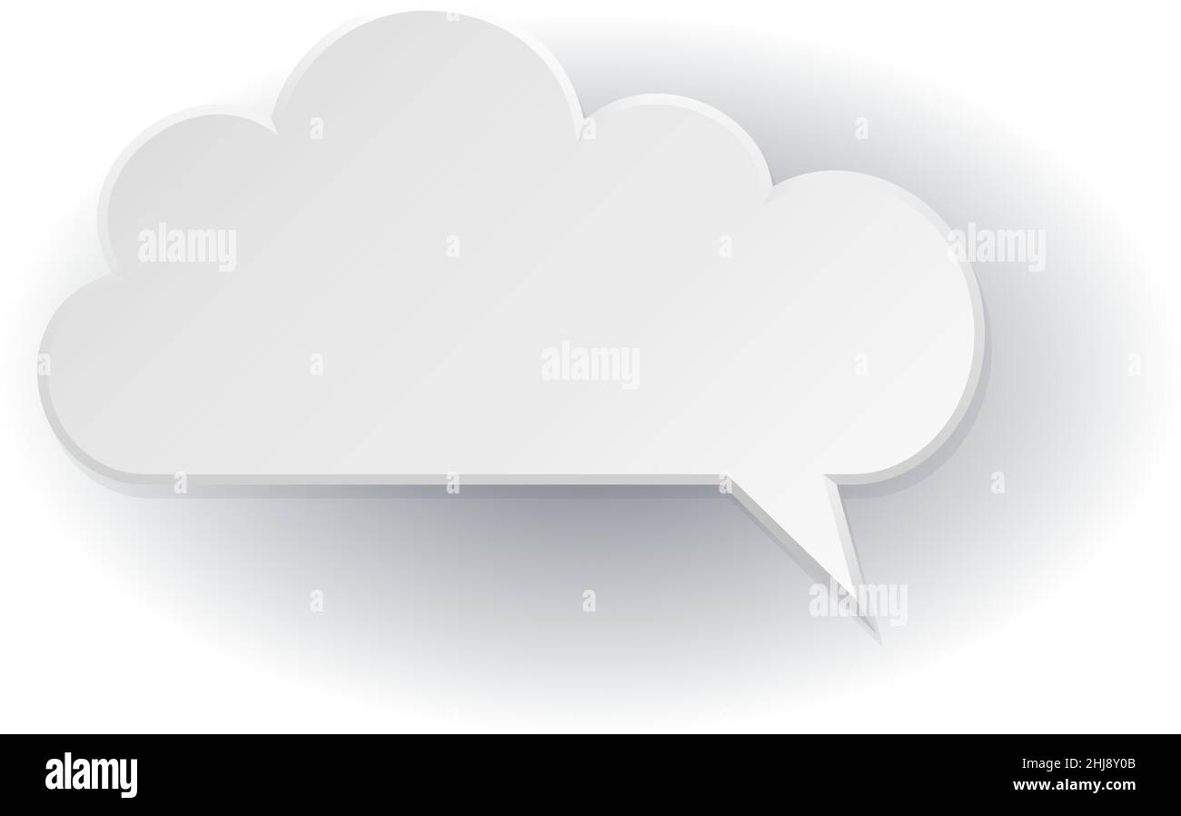 Paper conversation cloud. White empty text template Stock Vector Image ...