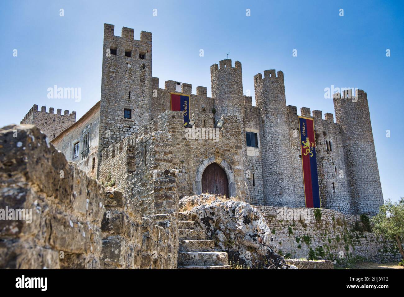 Closeup of a castle in the daylight Stock Photo - Alamy