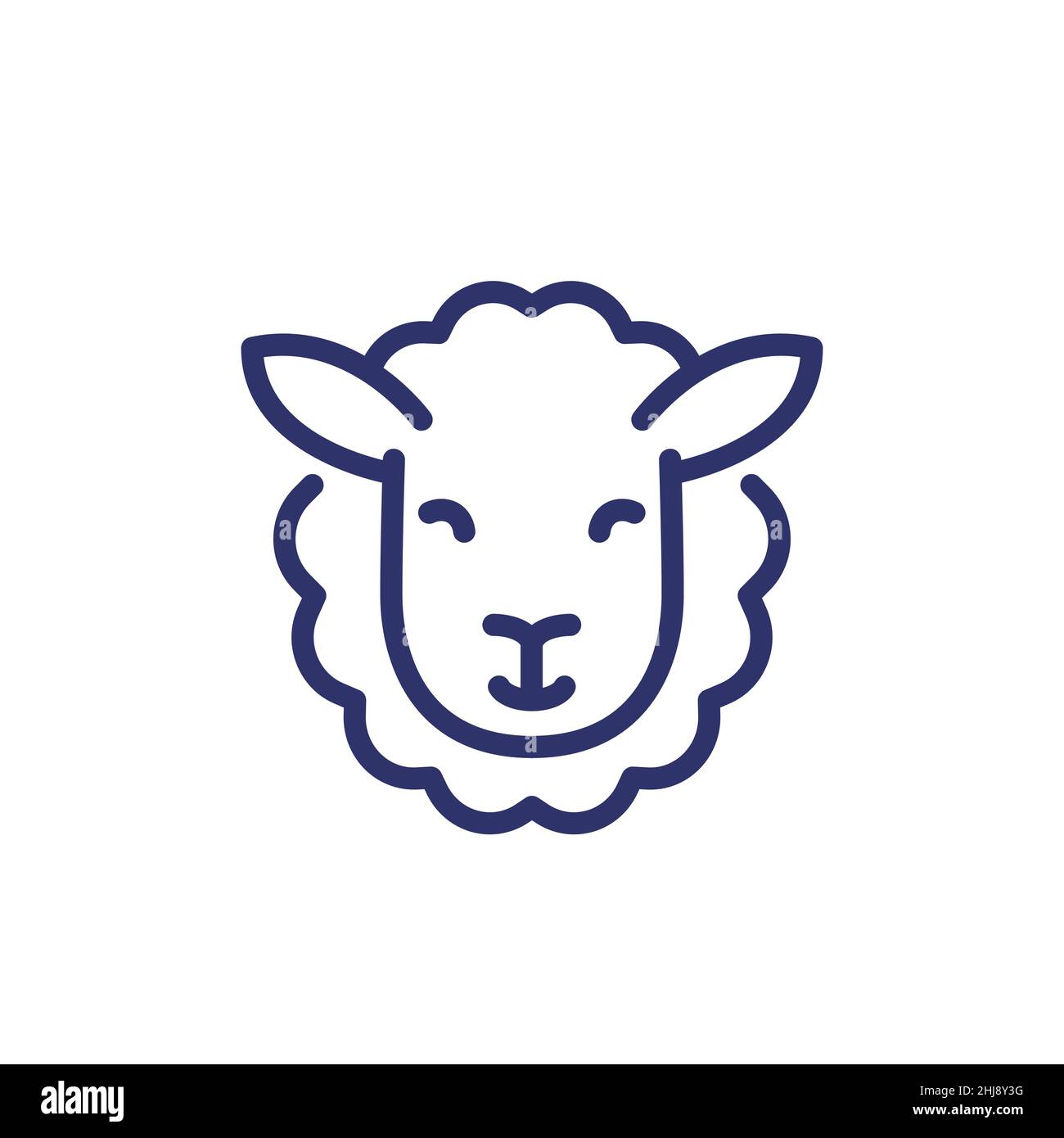 Sheep line icon on white Stock Vector Image & Art - Alamy