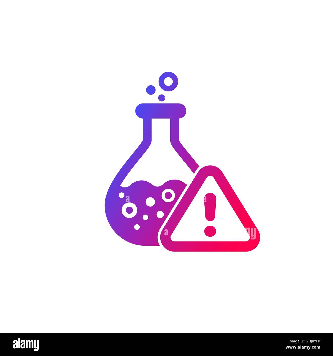 chemical reaction icon with warning sign, vector Stock Vector Image ...