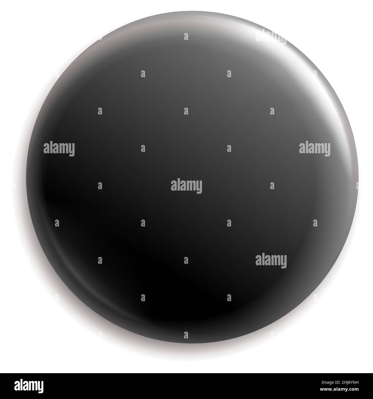 Round pin button template. Black glossy realistic badge Stock Vector ...