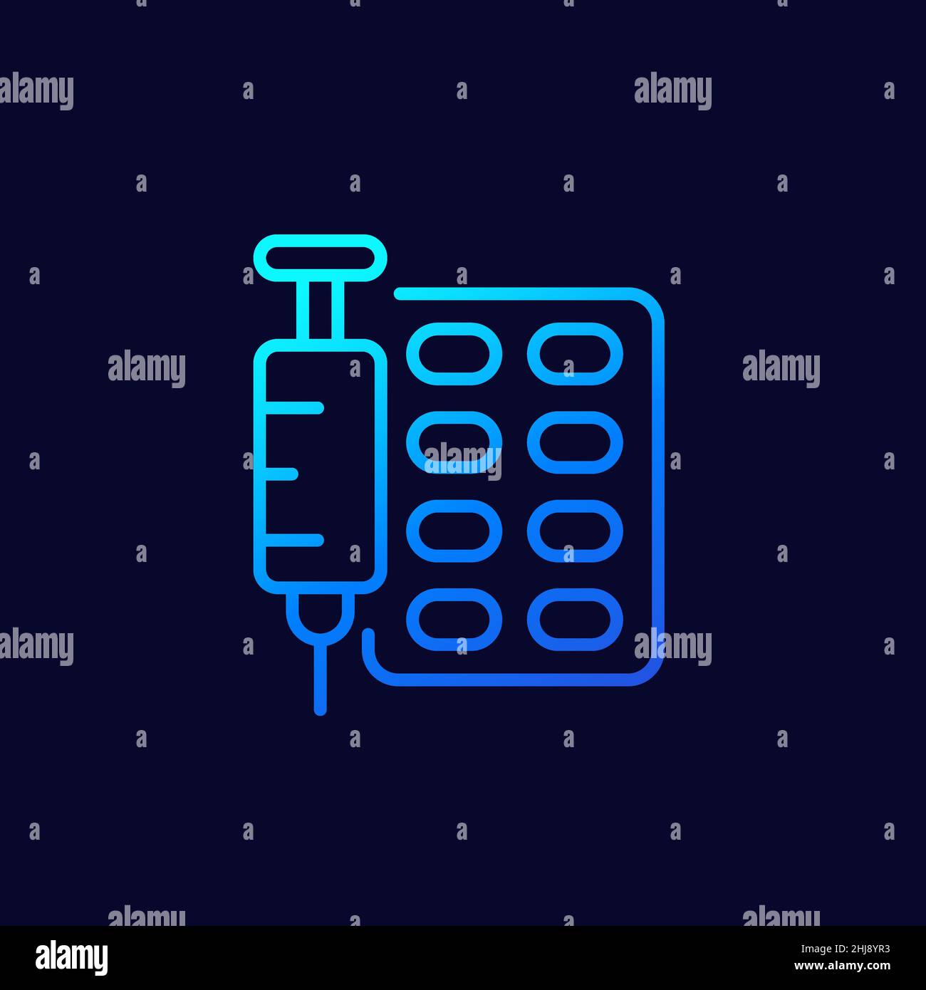 syringe and pills line icon Stock Vector Image & Art - Alamy