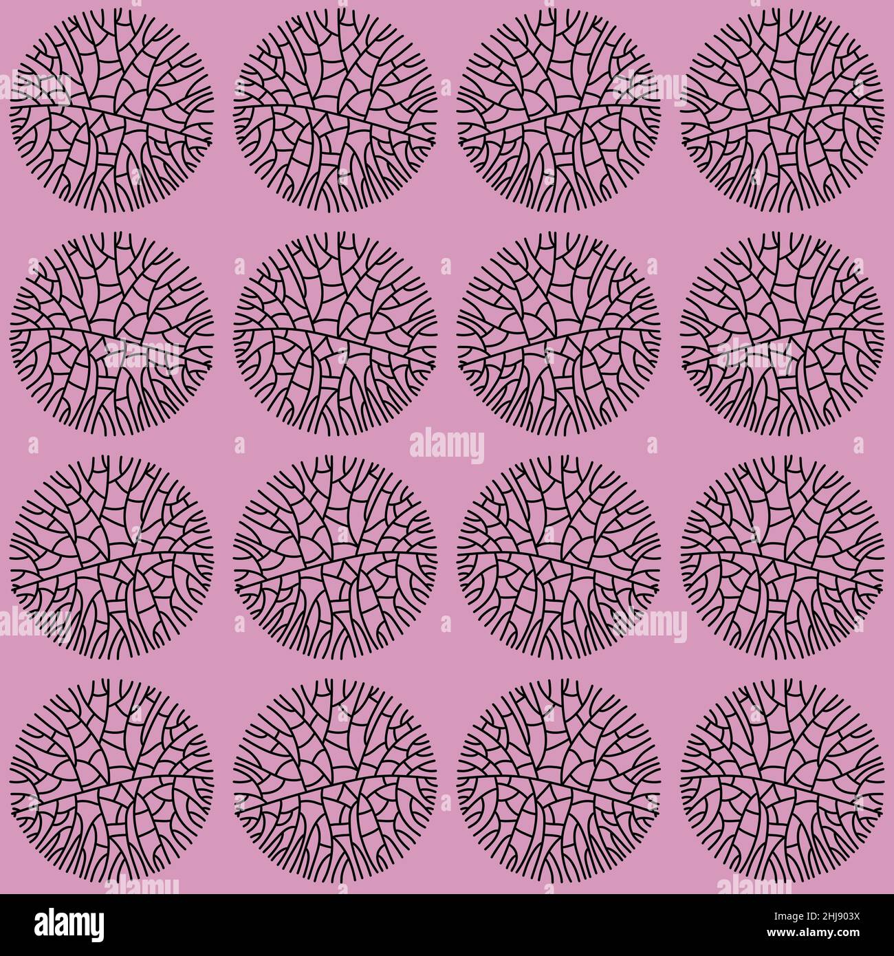 Abstract circle line art branches pattern for fabrics and textiles and ...