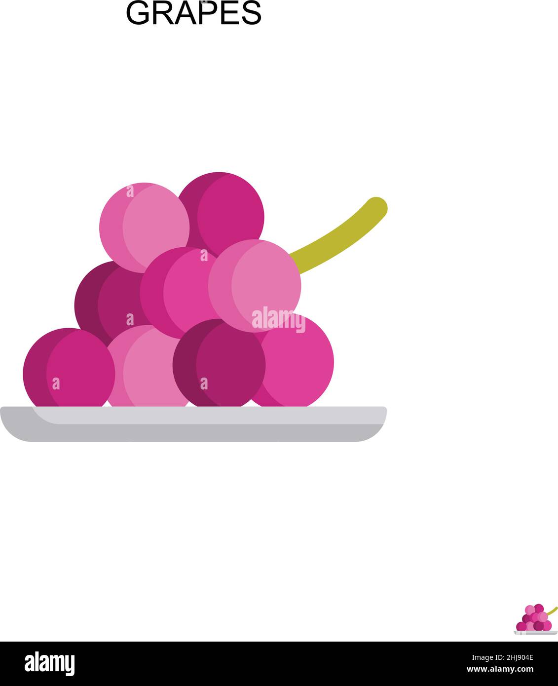 Grapes Simple vector icon. Illustration symbol design template for web ...