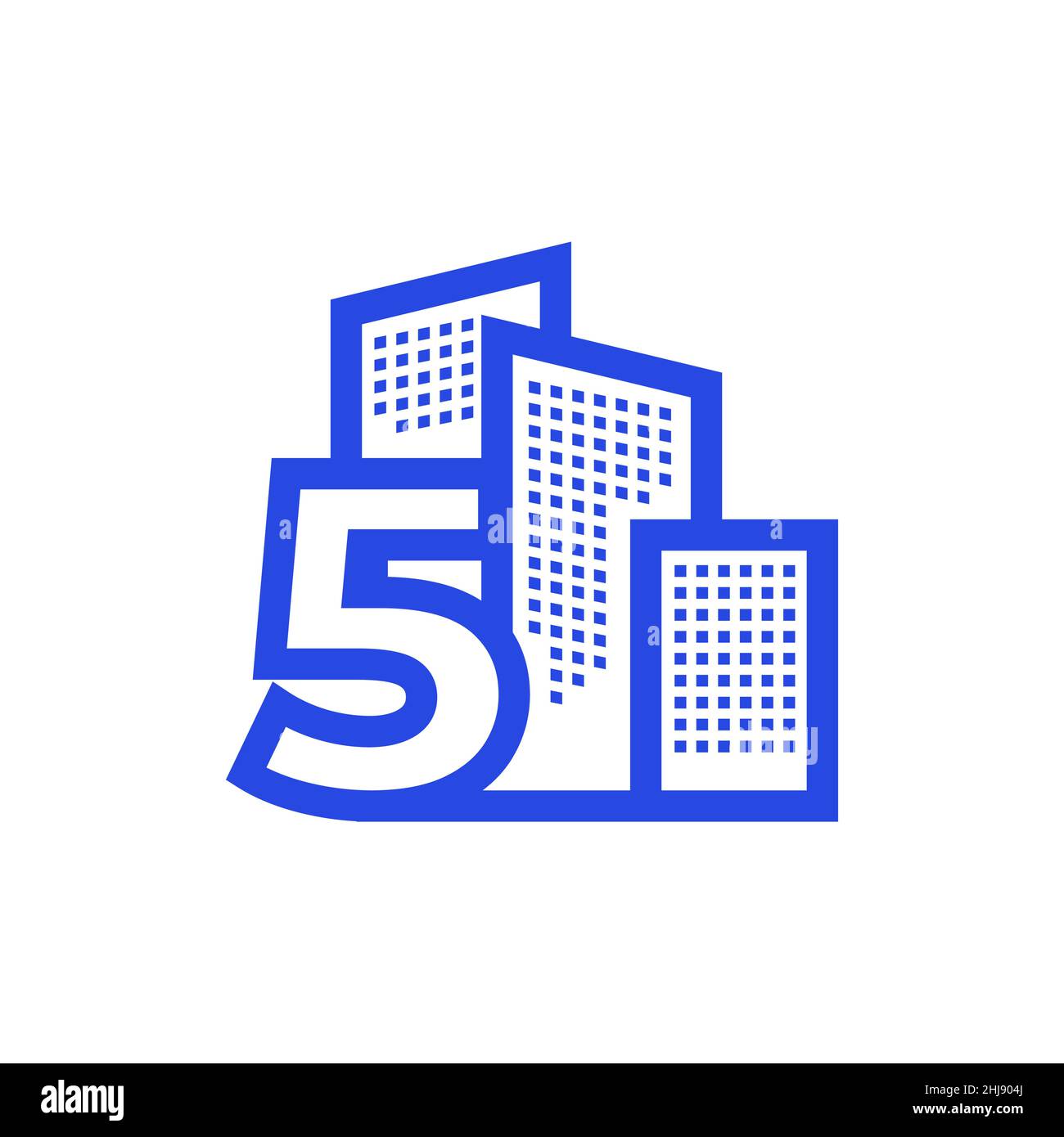 Simple Logo Design With Number Five Stock Vector Images - Alamy