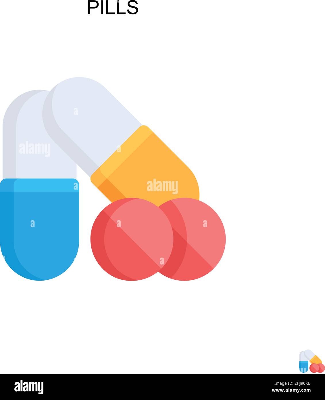 Pills Simple vector icon. Illustration symbol design template for web ...