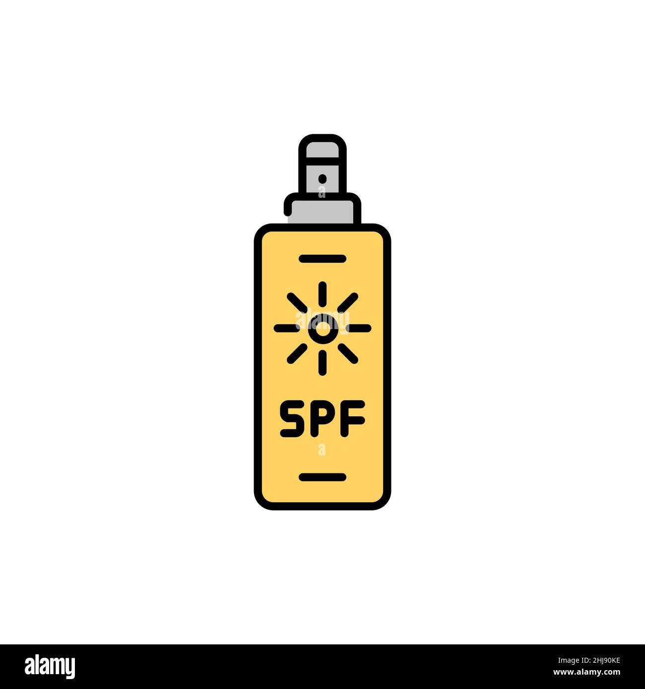 SPF body spray color line icon. Cosmetic product. Pictogram for web ...
