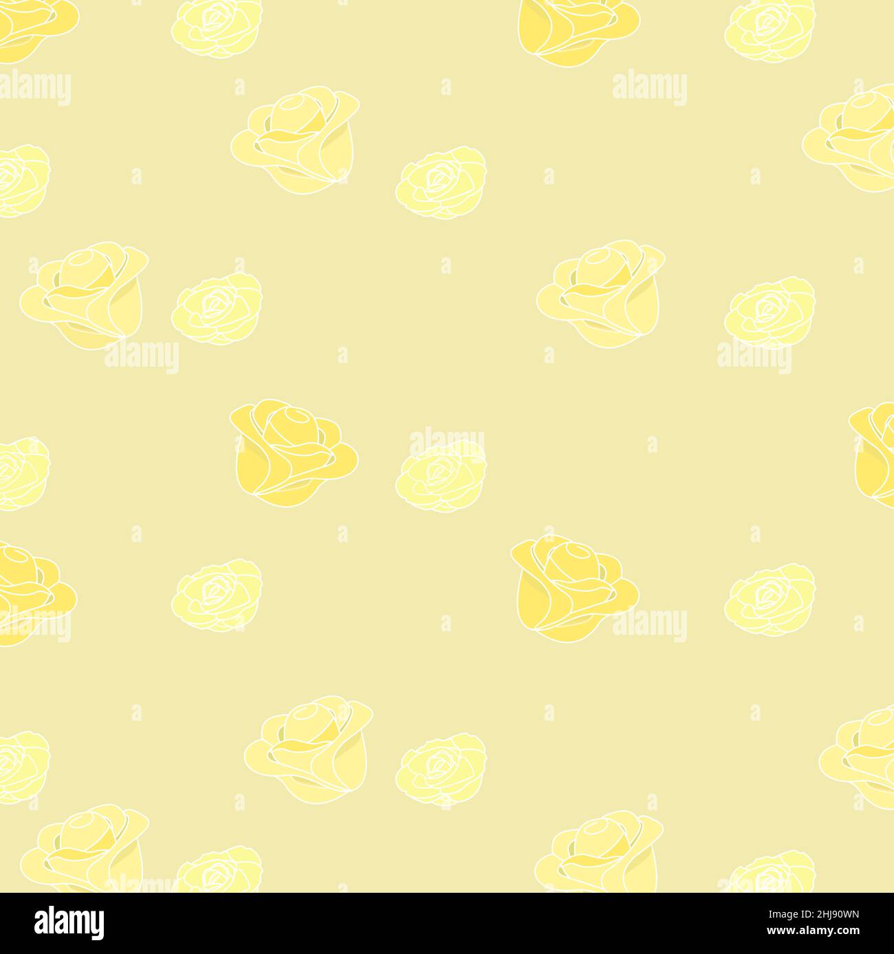 cute pastel yellow rose pattern background Stock Vector Image & Art - Alamy